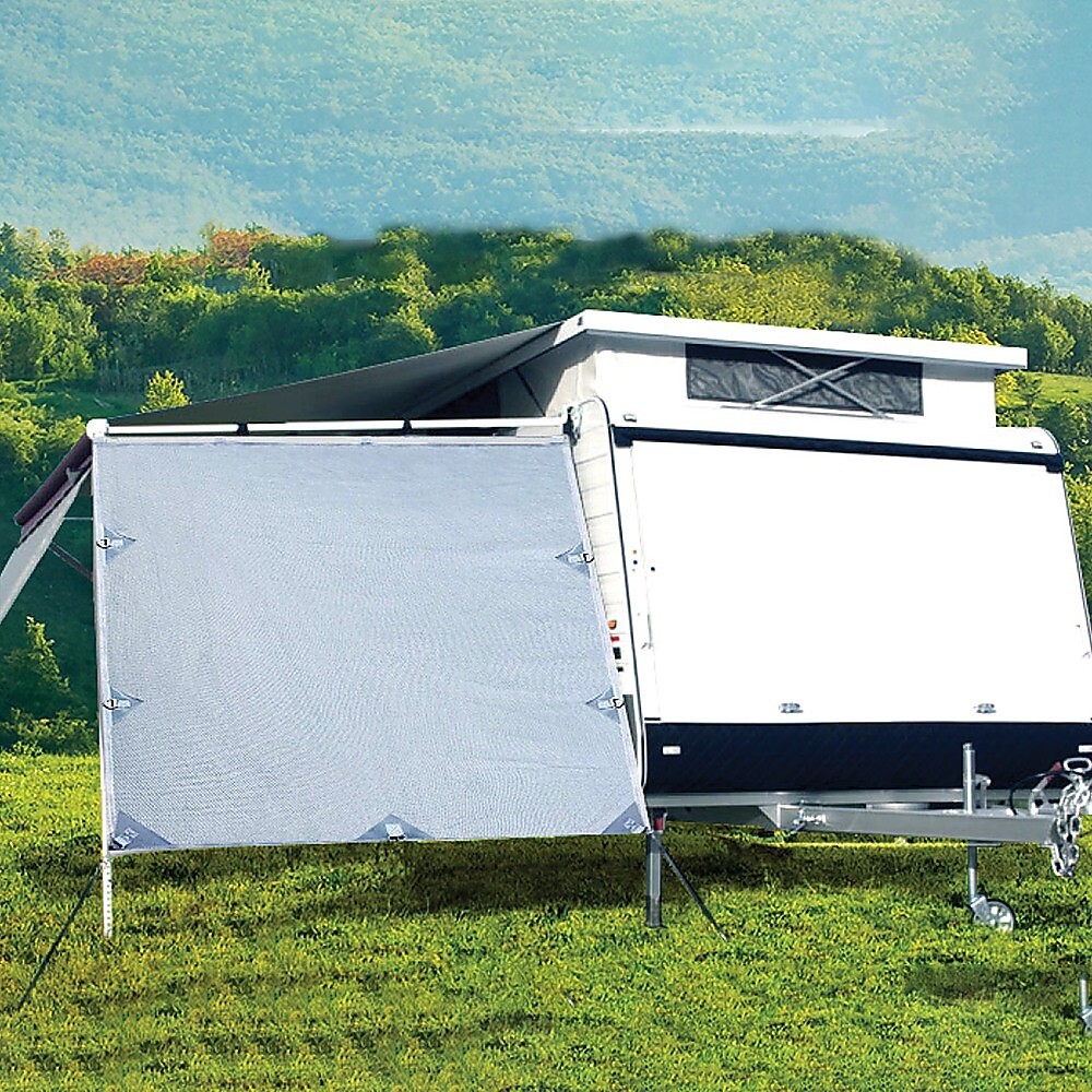 Pop Top Caravan Privacy Screen Sun Shade End Wall Roll Out Awning Side ...