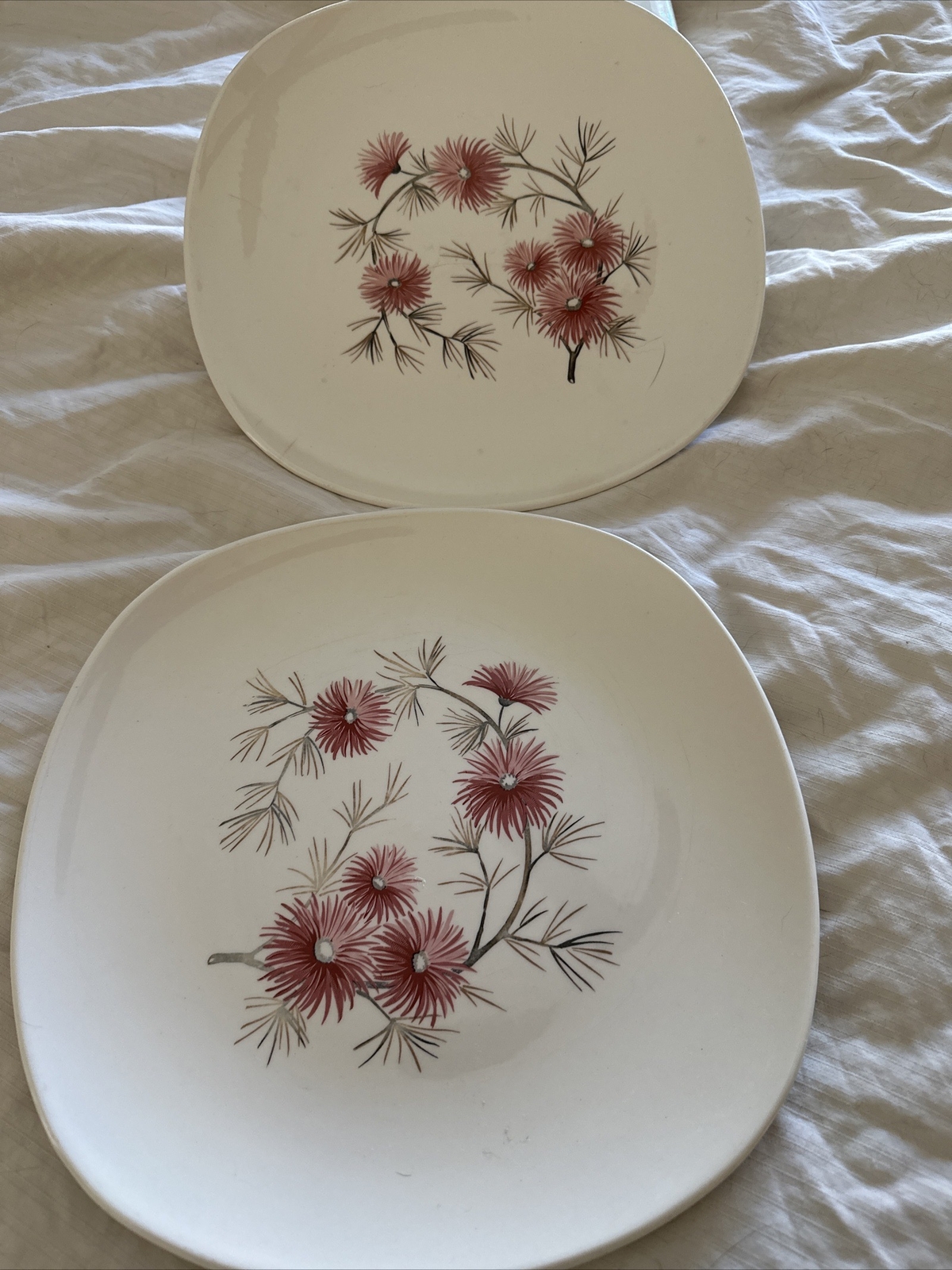 Vintage KNOWLES China Coral Pine K4090 Squared Lot of 2 10.5” | eBay
