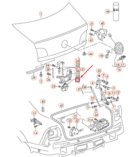 VW PHAETON GP2 REAR LID INNER LOCK WITH MICRO SWITCH 3D5827505F01C NO🇺🇸 ...