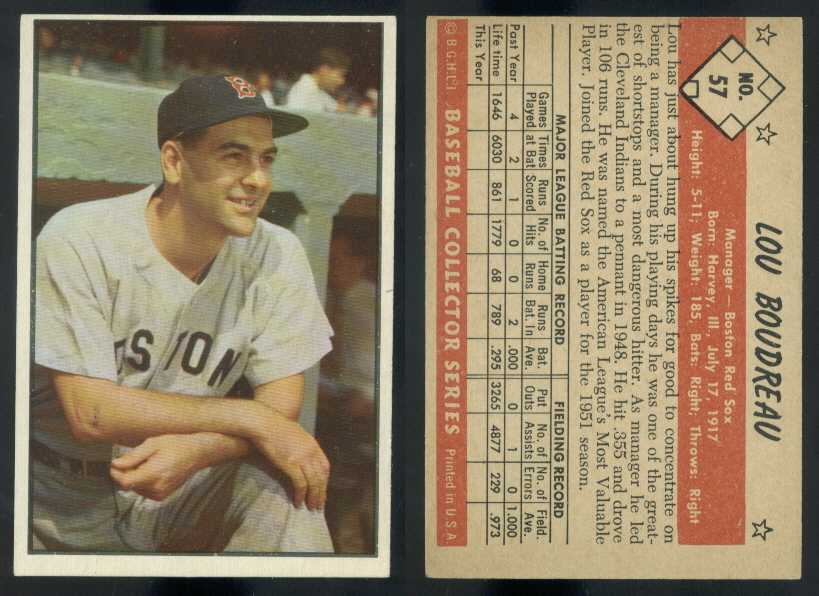 (43321) 1953 Bowman Color 57 Lou Boudreau Red Sox-EM | eBay