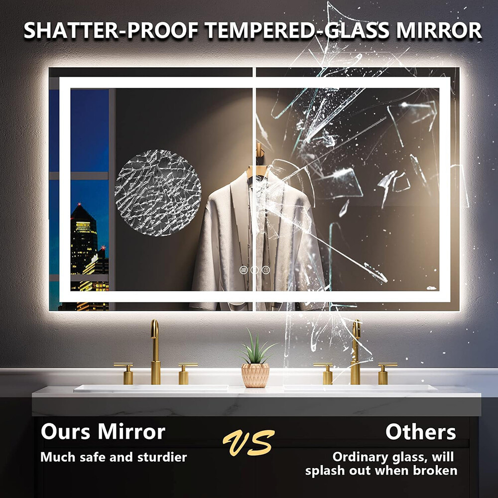 Large 500-1800MM LED Bathroom Mirror Front Backlit Anti-fog Mirror ...