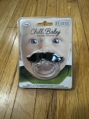Fred 0-6 Months Pacifier Chill Baby Mustache Funny Novelty BPA Free NEW ...