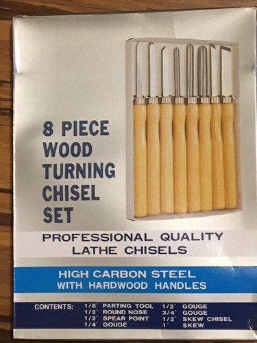 8pc PROFESSIONAL WOOD LATHE CHISEL TURNING SET SKEW SPEARPOINT GOUGE 14 ...