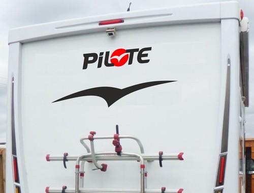 Pilote Motorhome Black and Red Sticker Decal Graphic Rear Side (BB474 ...