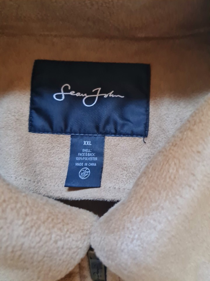 Vintage Sean John Jacket Men's Full Zip Collared Brown Suede A9 | eBay