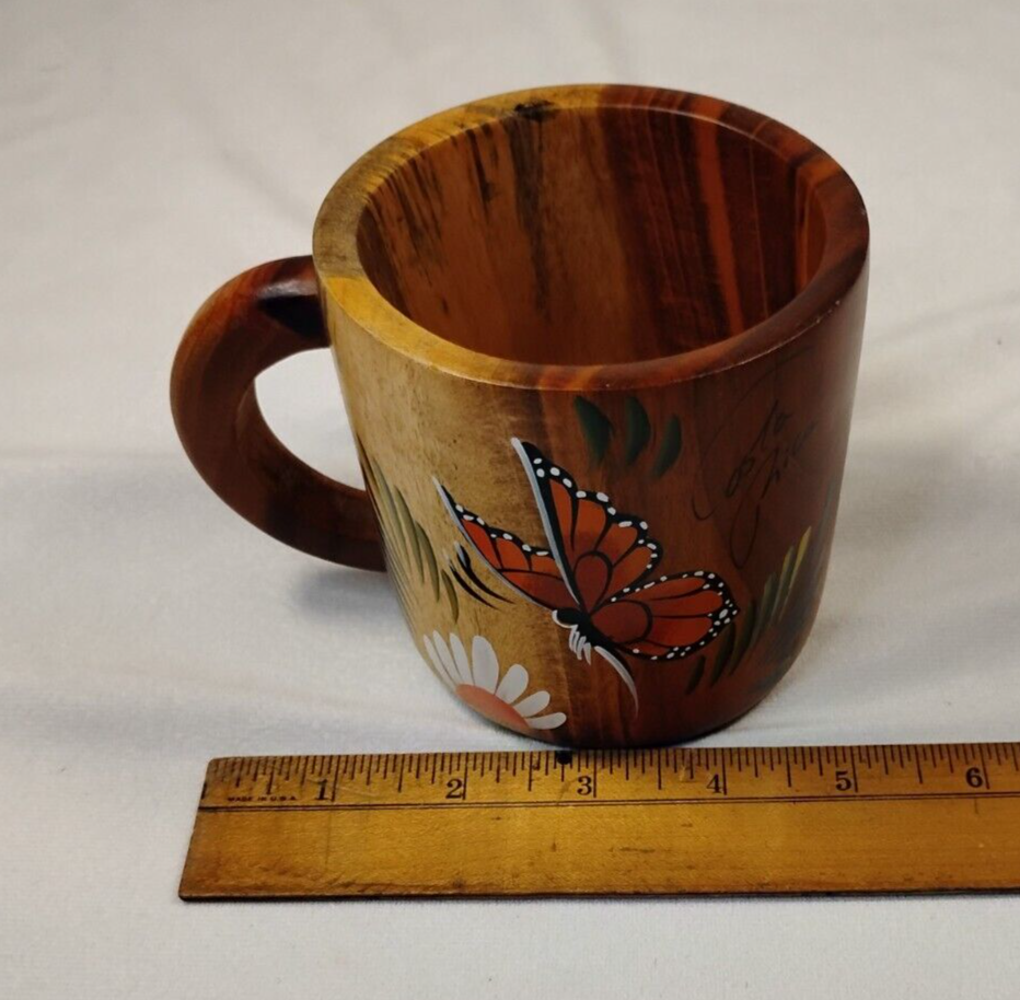 Wooden Coffee/Tea Mug Costa Rican Hand Painted with Butterfly And ...