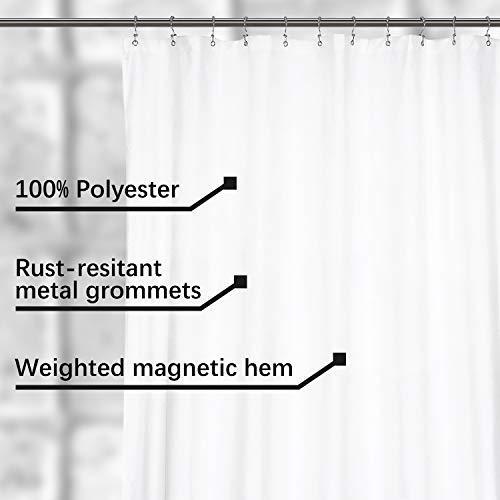N&Y HOME Extra Wide Shower Curtain Liner Fabric 108 x 72 inches, Hotel ...