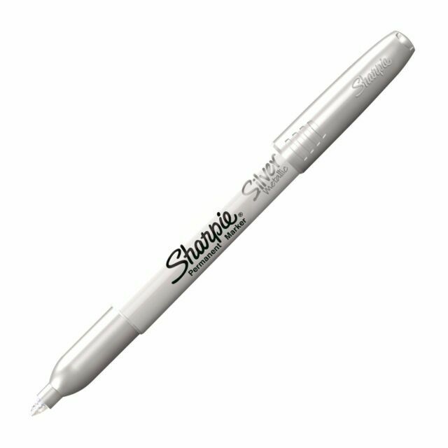 Sharpie 39100 Permanent Fine Markers, Metallic Silver - 12 Pack ...