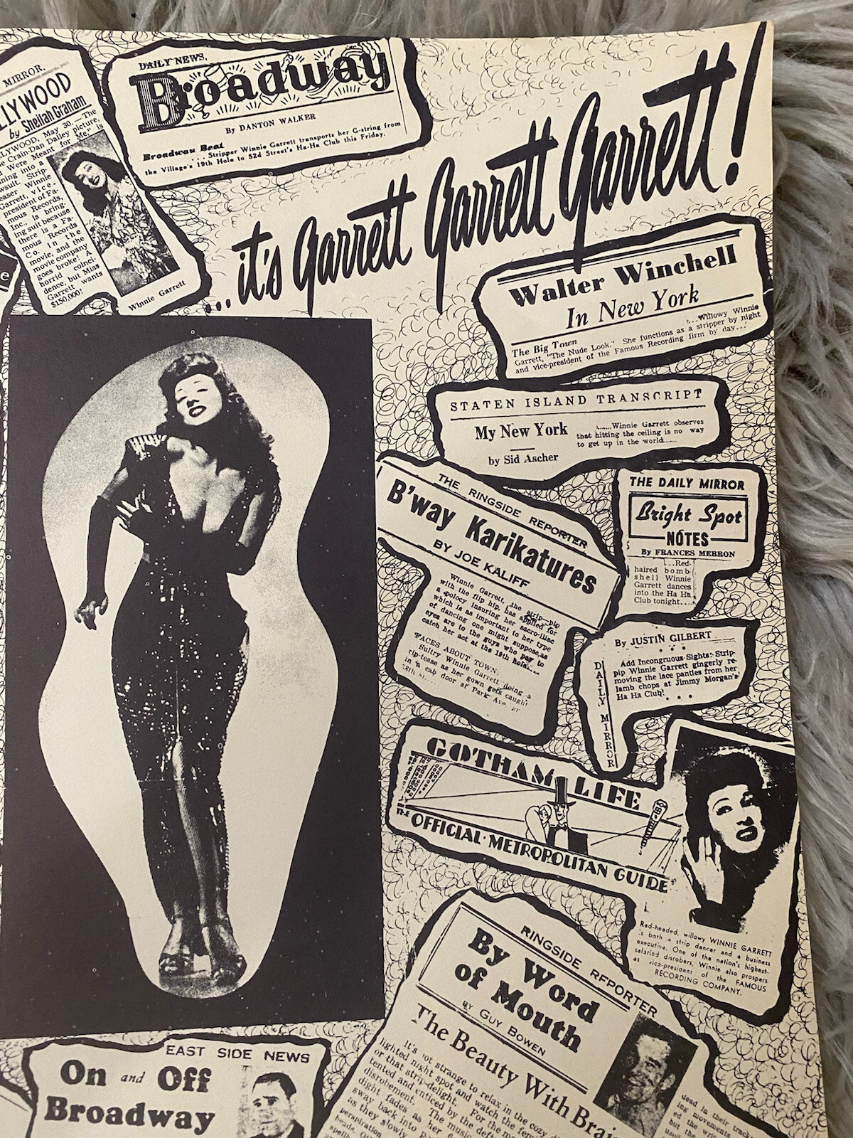 Vintage 1940 Winnie Garrett Burlesque Dancer Stripper Advertising Ad ...
