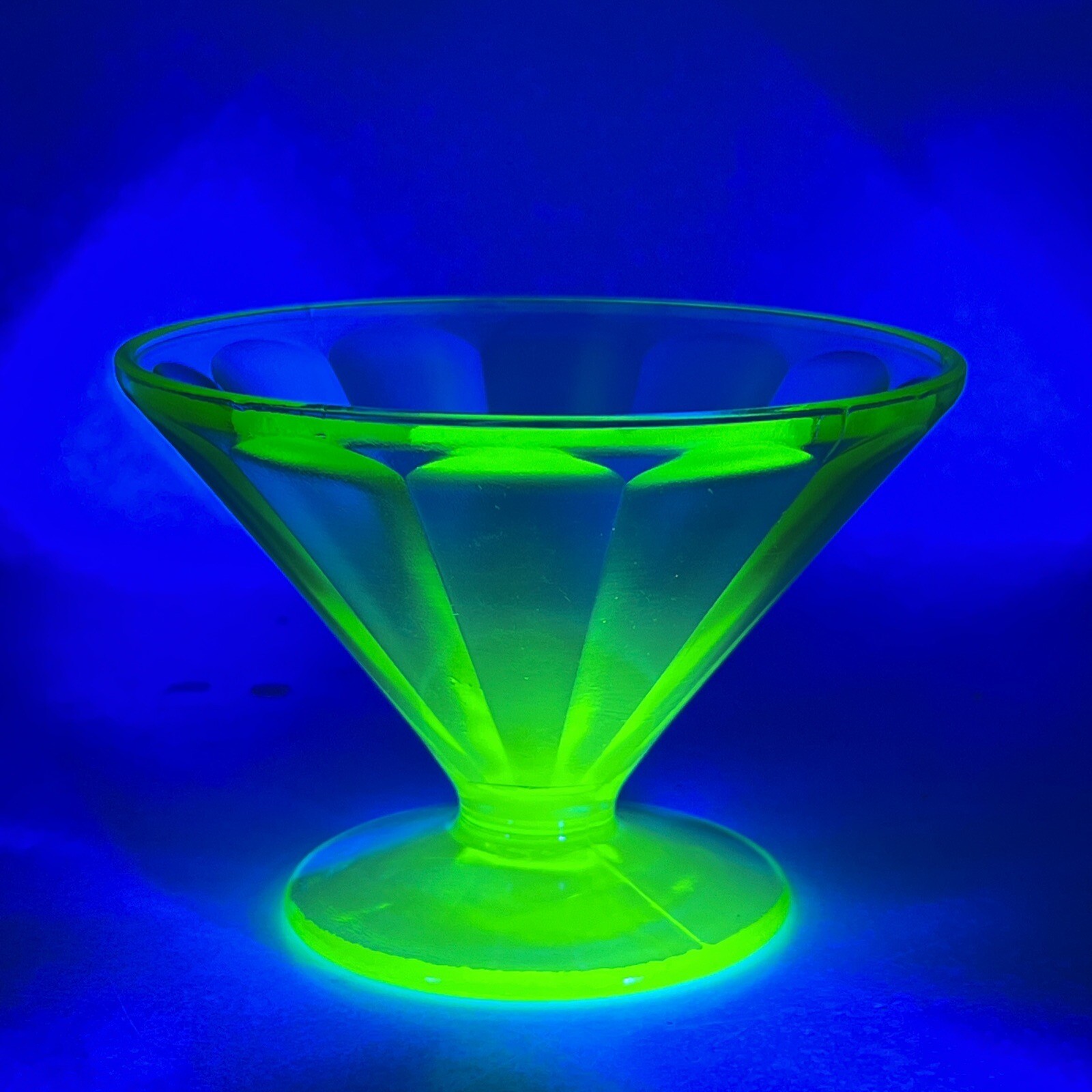 Virg Federal Green Sherbert Dish Sundae Cup Uranium Depression Glass F ...