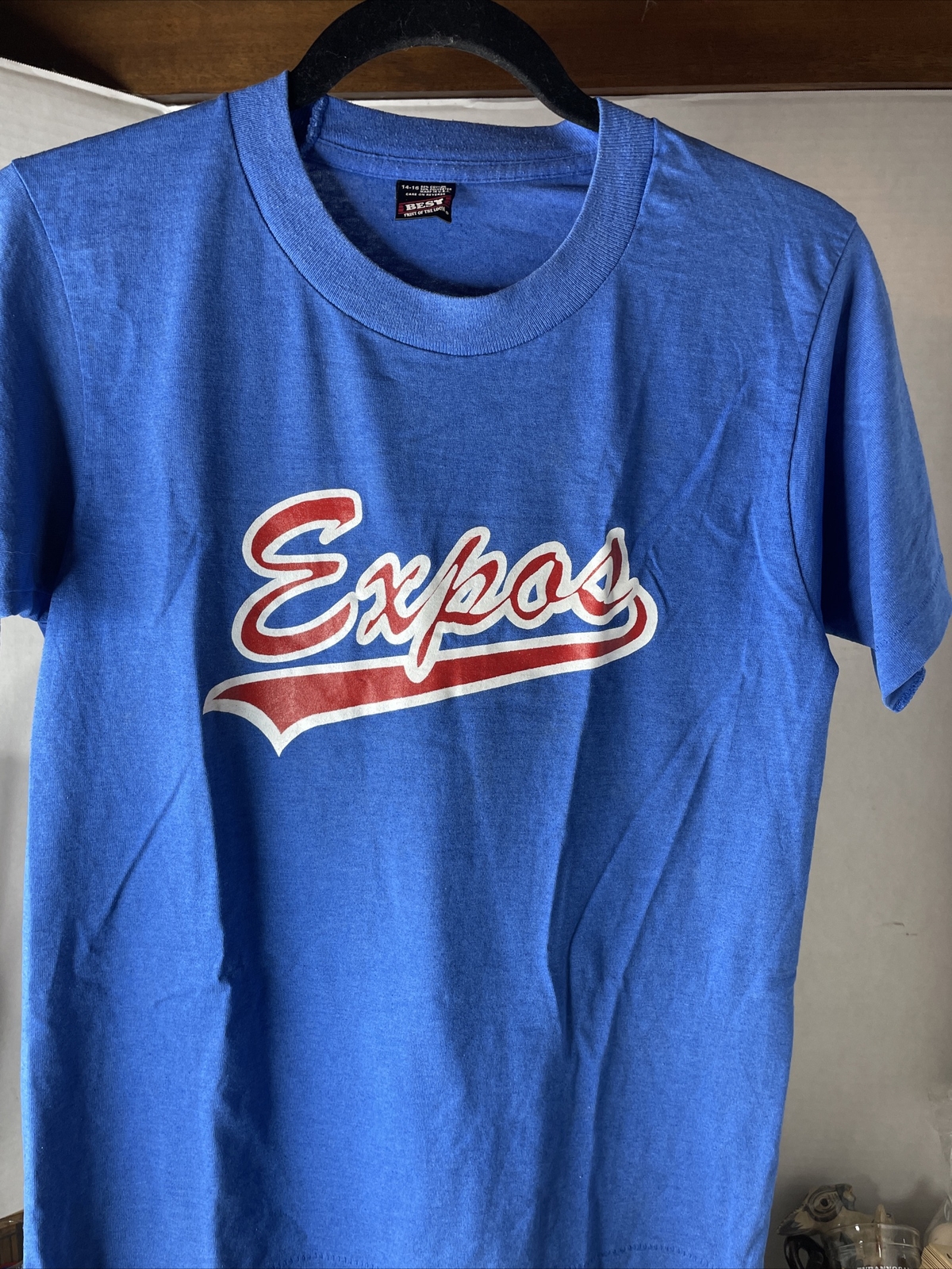 Expos Vintage T-Shirt Youth Size 14-16 Blue Tee Single Stitch | eBay