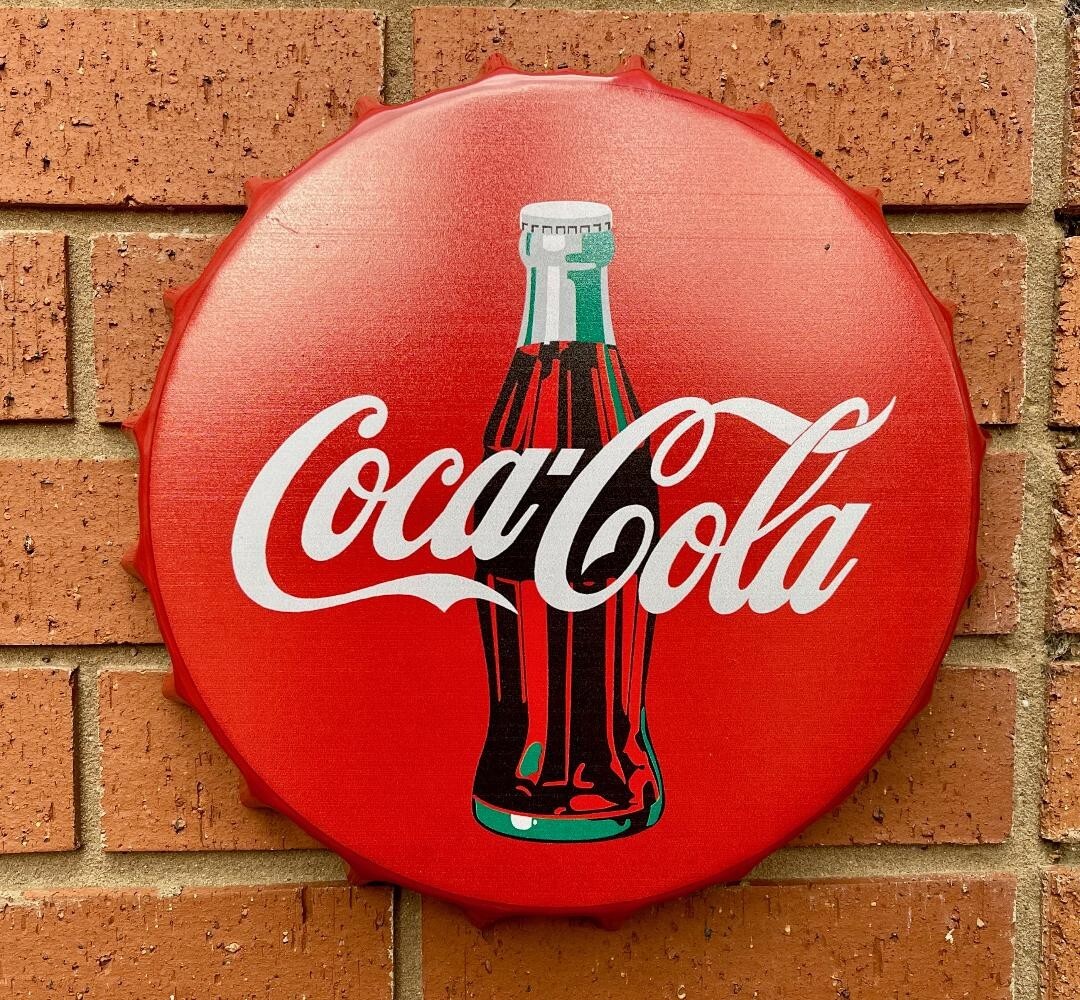 Large Metal Drink Coca Cola Sign Vintage Collectible Decor