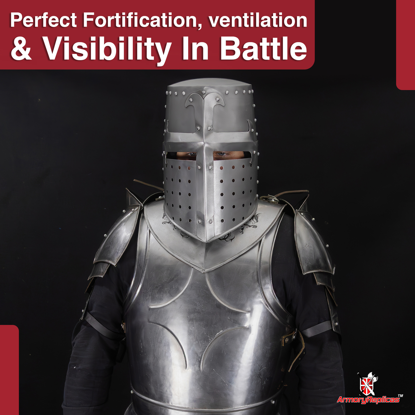 Medieval Great Bucket Helm Knights 20G Steel Templar Crusader Helmet | eBay