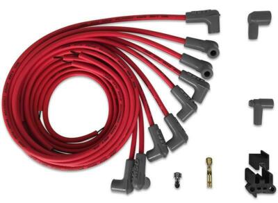 MSD Spark Plug Lead Set 8.5mm Red 8 Cyl 90° Plug/90° HEI Distributor ...