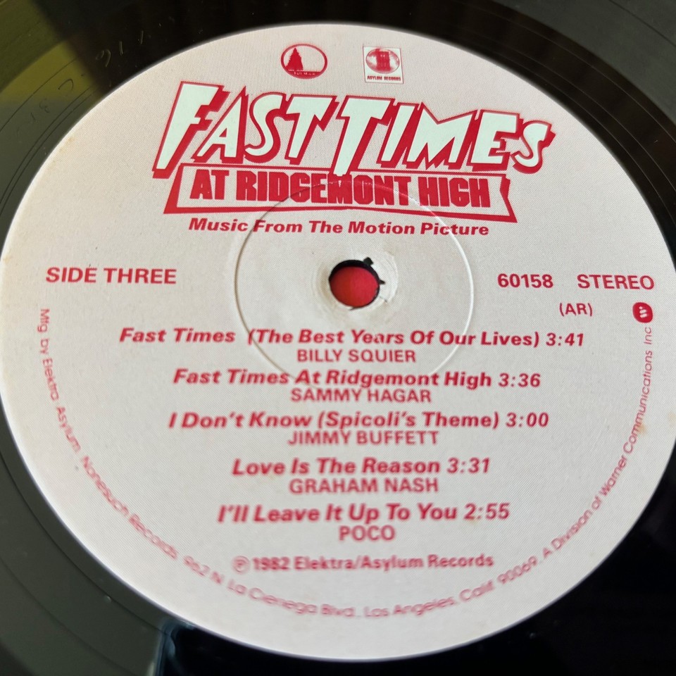 FAST TIMES AT RIDGEMENT HIGH TWO VINYL LP RECORD ALBUM PLAY TESTED ...