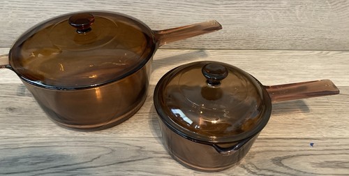 Visions Corning Ware Pyrex Cookware 2.5 L Pot and 1L Sauce Pan with ...