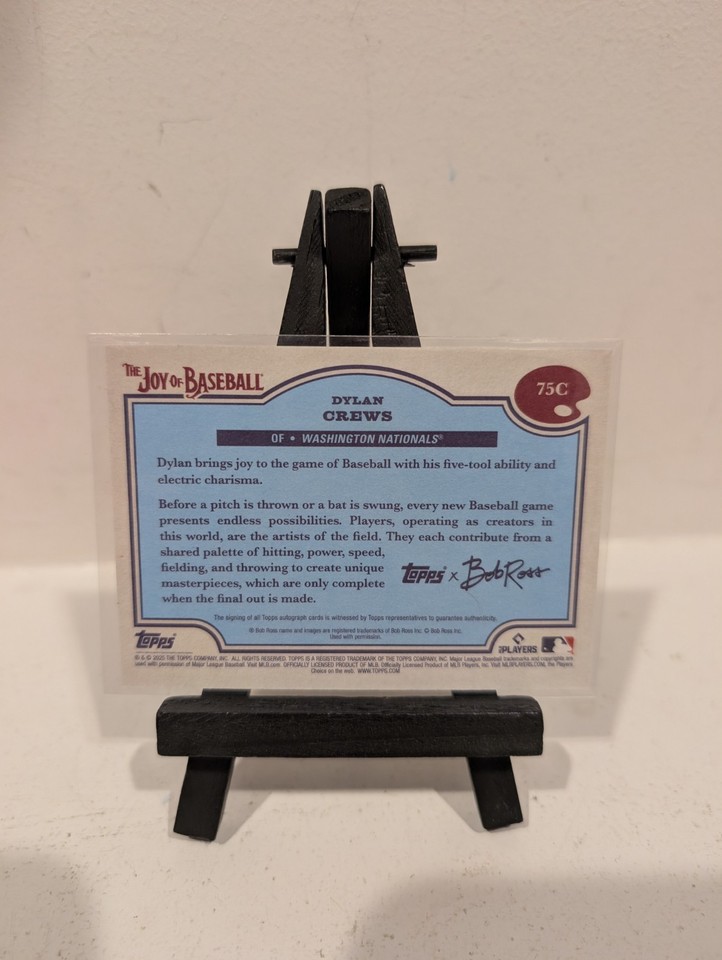 Topps 2025 Bob Ross Dylan Crews RC Alizarin CrimsonAuto /10 Nationals ...