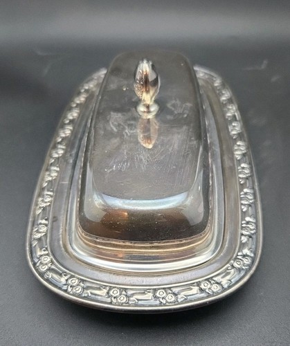 Vintage Henley Oneida Community Ltd Silver Plate Butter Dish With Glass ...