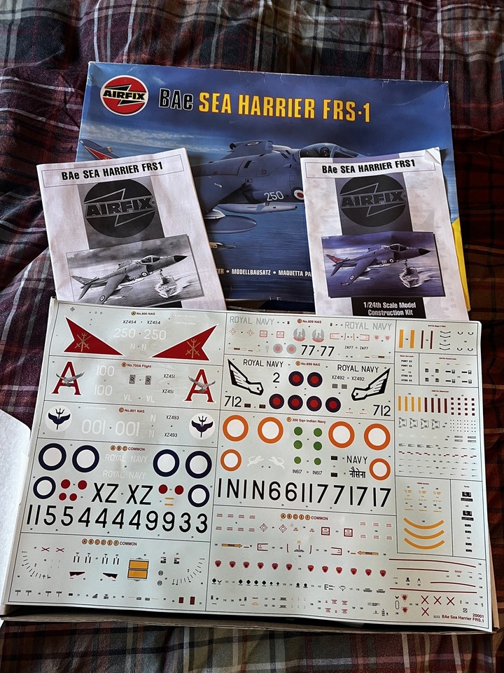1/24 Sea Harrier FRS1 20001 big decal sheet and pitot tube extra | eBay UK