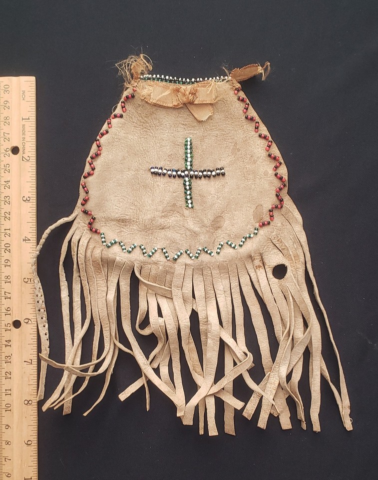 Apache Indian Medicine Pouch, Beaded With Fringe, Very Old, Circ: 1870 ...