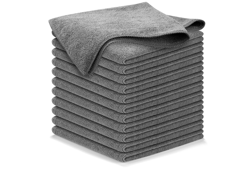 microfiber Cleaning Cloth Grey 12 packs 16"x16" - High Performance | eBay