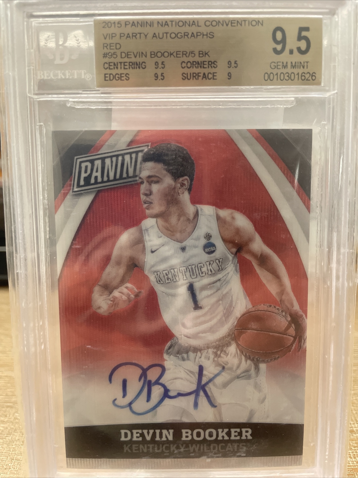 2015 Panini National Convention VIP Party Autograph. Red Devin Booker ...