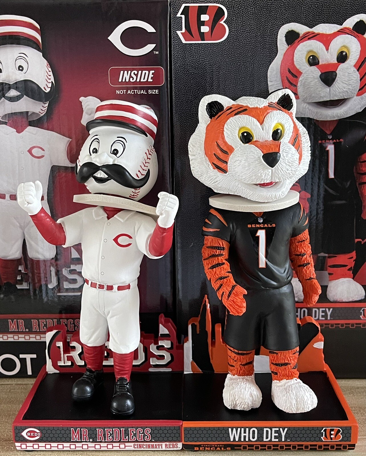 MR. REDLEGS Reds & WHO DEY Bengals CINCINNATI Skyline Mascots ...