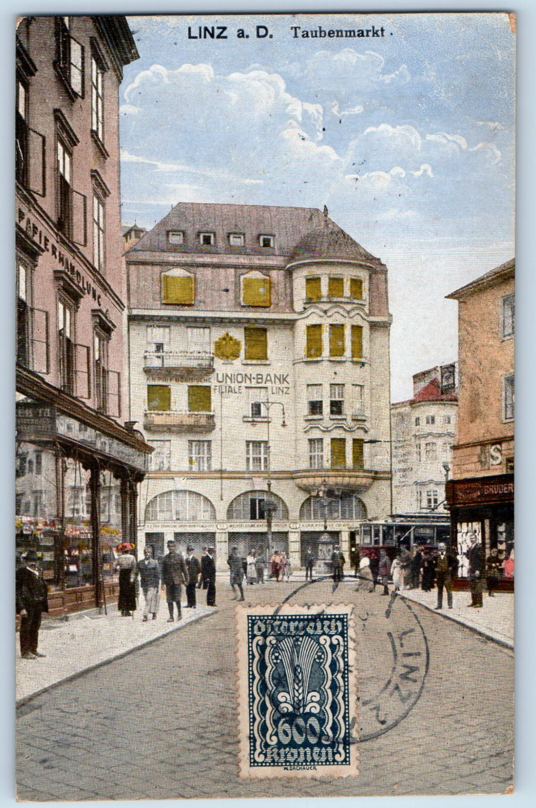 Linz Upper Austria Austria Postcard Pigeon Market 1924 Posted Vintage ...