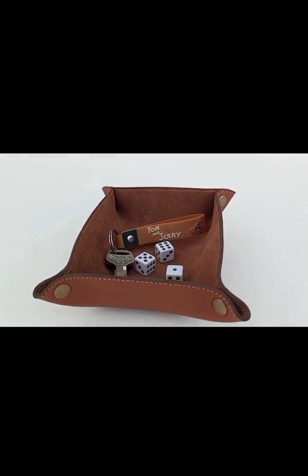 Genuine Leather Valet Tray Desk Caddy Key Wallet Tray Jewelry Catchall ...