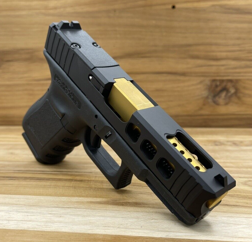 For Glock 19 Complete Slide gen3 RMR Sights Lightning CUT Gold PORTED ...