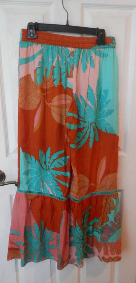 True Destinations Resort Wear Tropical Wide Leg Pants/Cover Up Women's ...