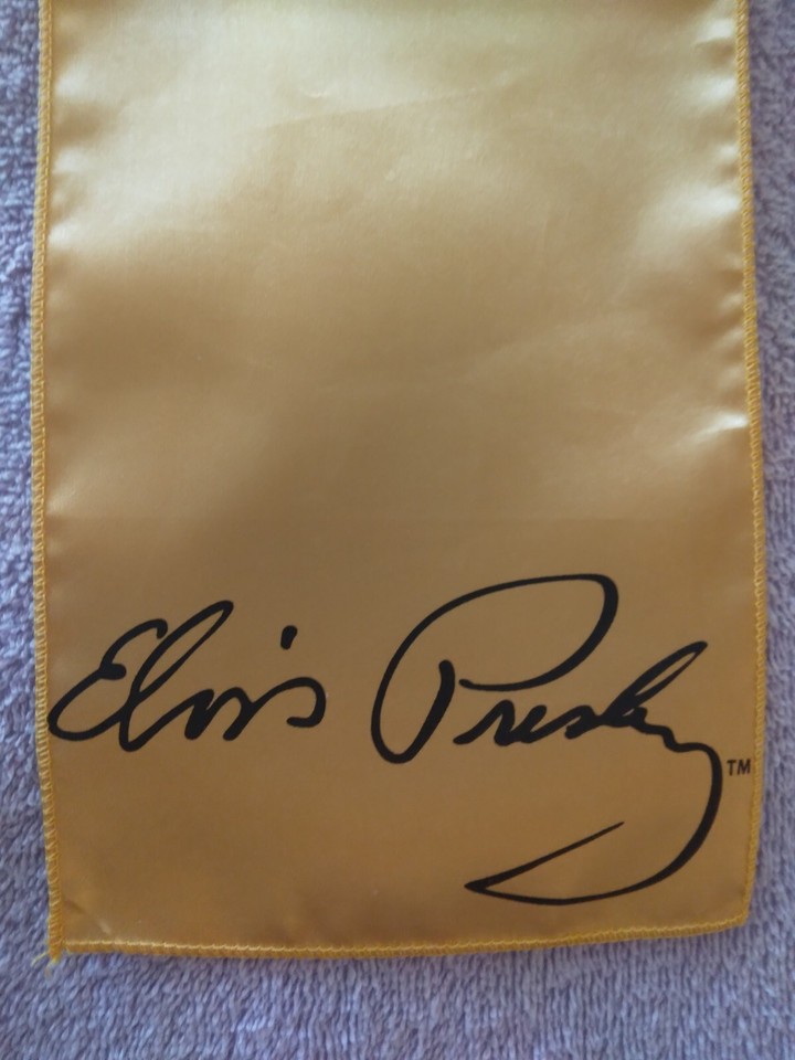 ELVIS PRESLEY SIGNATURE GOLD SCARF CONCERT STYLE NEW | eBay