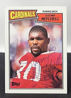 STUMP MITCHELL Signed Autograph 1987 Topps Football Card #330 Phoenix ...