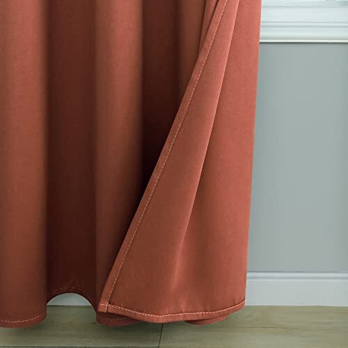 Rust Blackout Curtains 84 Inch Length For Bedroom 2 Panels Set Keep ...