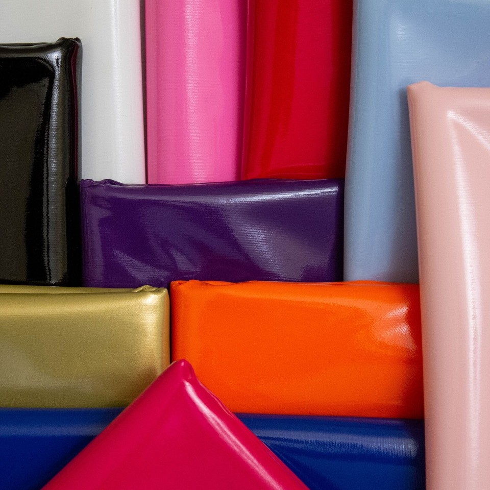 PVC Shiny Stretch Fabric - 1 Way Natural Stretch - PU Coated - width ...