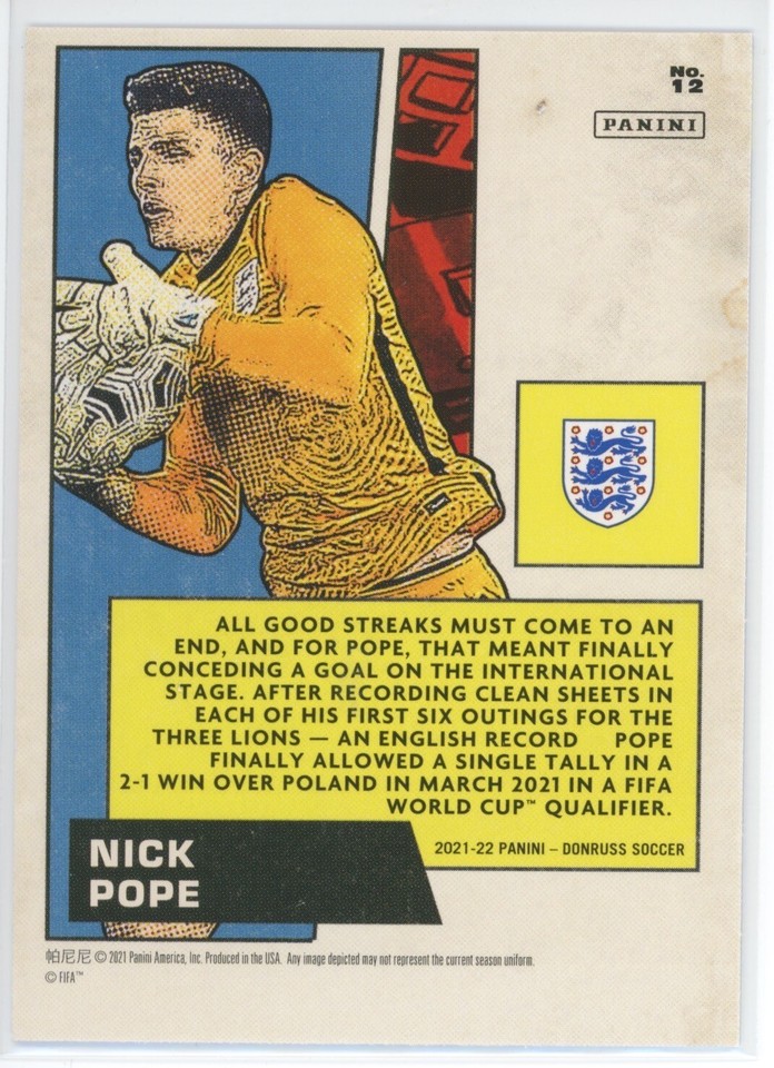 NICK POPE 2021-22 DONRUSS NET MARVELS #12 QTY | eBay
