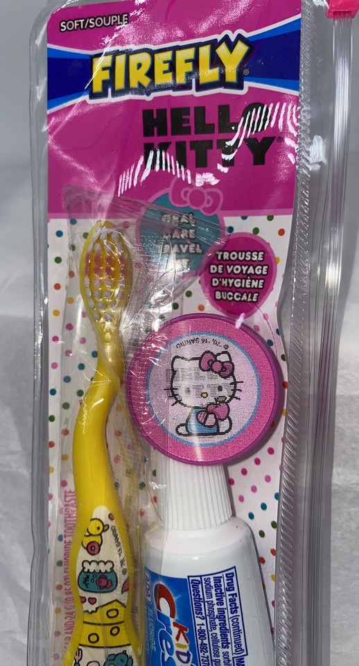 HELLO KITTY Kids Soft Toothbrush Toothpaste Travel Kit NEW Blue, Pink ...