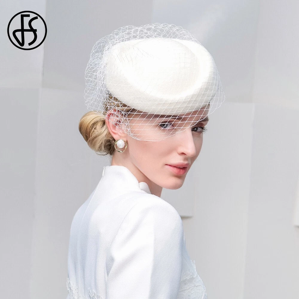 Ladies Hats Pillbox With Veiling