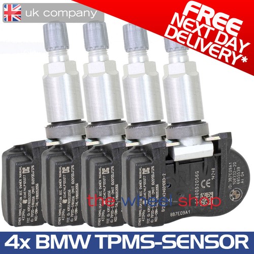 4x Genuine OE TPMS Sensors Tyre Pressure Monitoring for BMW 3 Series ...