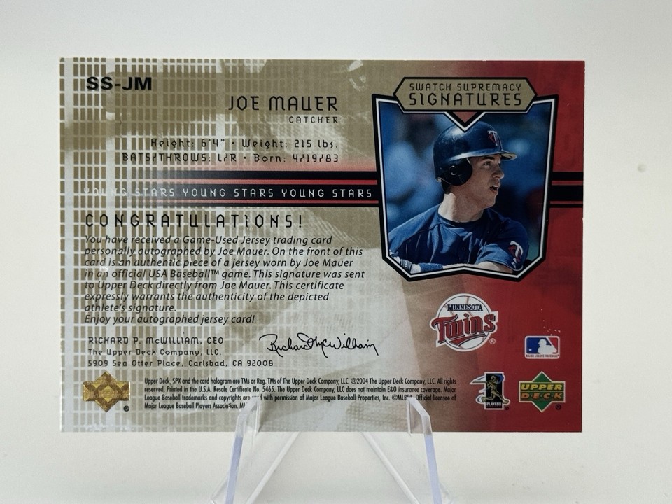 RARE #1/25 -2004 Upper Deck SPX Young Stars JOE MAUER Auto Patch ...