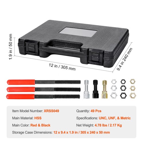 49PCS Thread Chaser Set UNC UNF Metric Thread Restorer Tool Rethreading | eBay