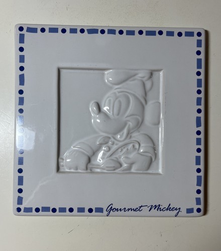 Gourmet Mickey - Mickey Mouse Trivet - Blue and White - 6" - No Box ...