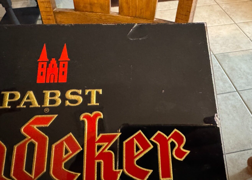 VINTAGE PABST ANDEKER BEER ROG REVERSE ON GLASS SIGN PABST BREWING ...