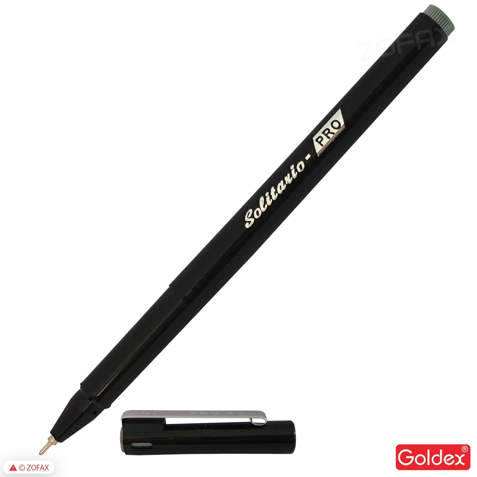 GOLDEX Solitario BLACK 5 x 0.7mm Tip Ballpoint Pens Smooth Writing ...