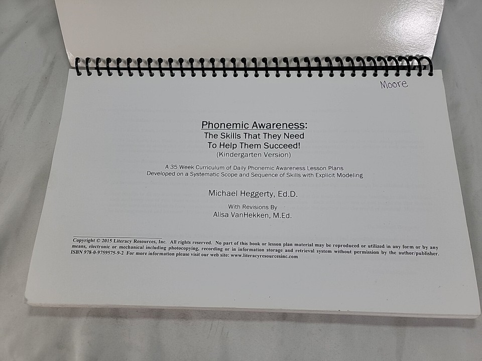 Heggerty Phonemic Awareness Kindergarten Curriculum Teachers Manual ...