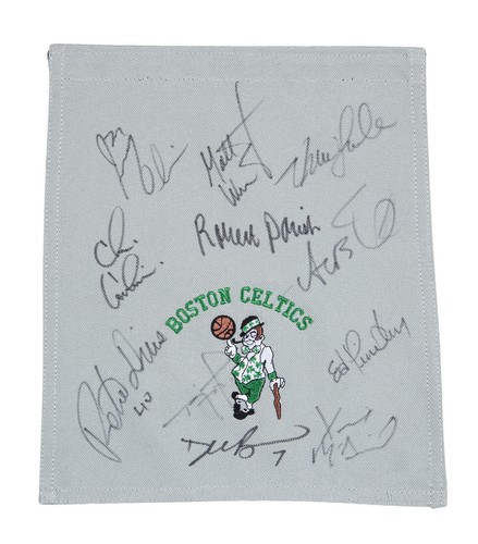 BOSTON CELTICS TEAM SIGNED SEAT COVER FOX RADJA PARISH PINCKNEY OLIVER ...