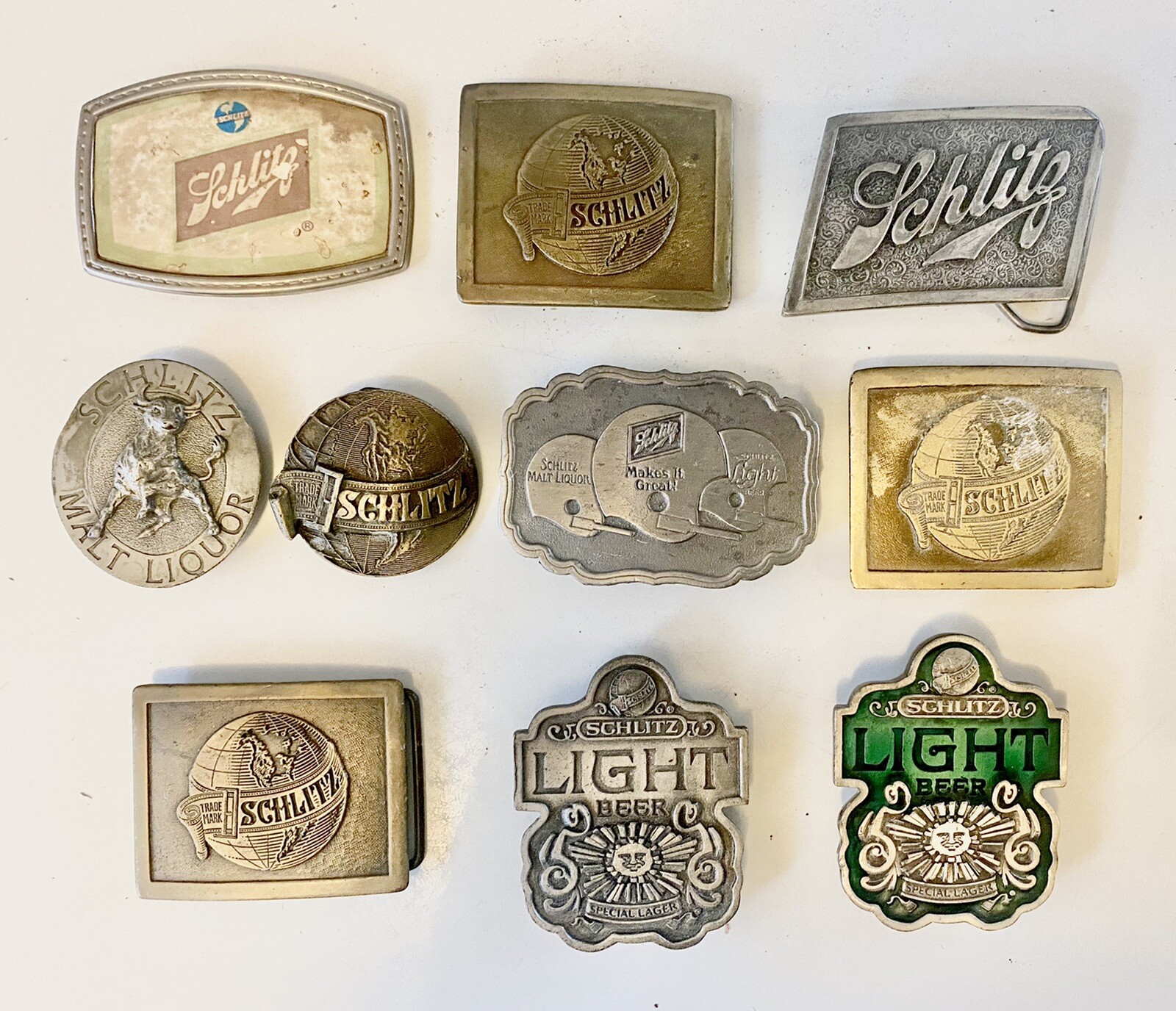 Vintage Collection Of 1970’s Schlitz Beer Belt Buckles-Includes 10 Belt ...