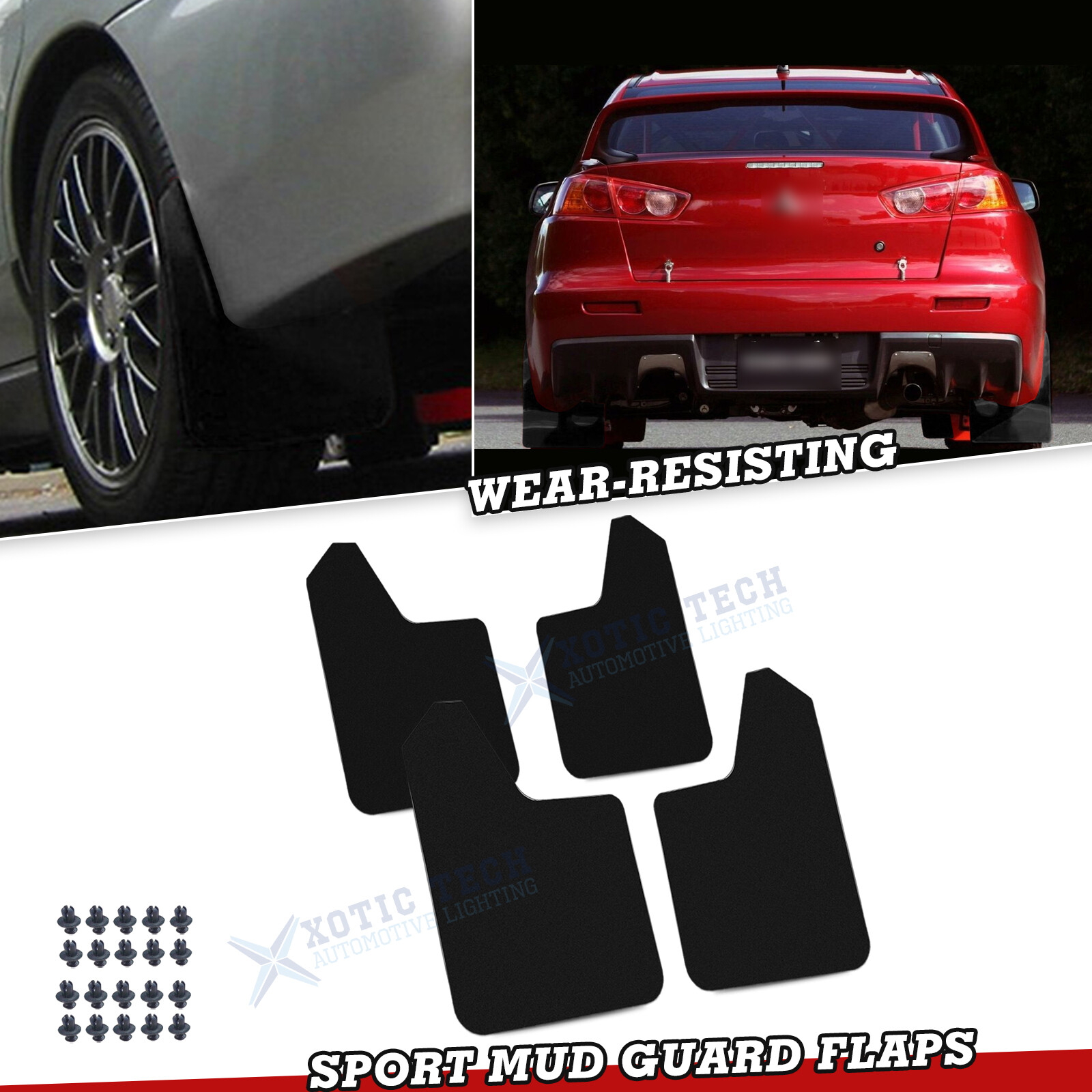 4x PP+TPO Black Mud Flap Splash Mudguard w/Screw For Mitsubishi Mirage ...