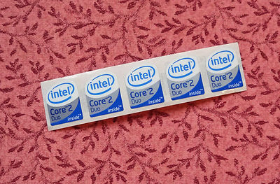 Lot of 5 Intel Core 2 Duo Inside Stickers 16 x 19.5mm Case Badge For ...