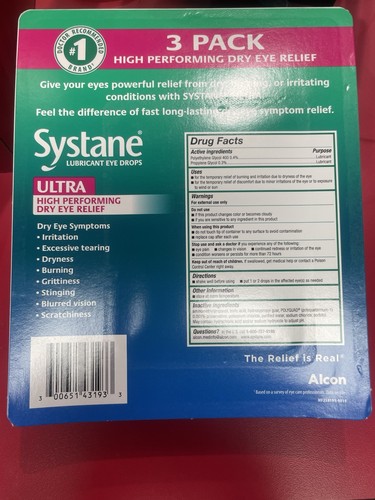 Systane High Performance Ultra Eye Drops Lubricant, 10ml - 3 Pack | eBay